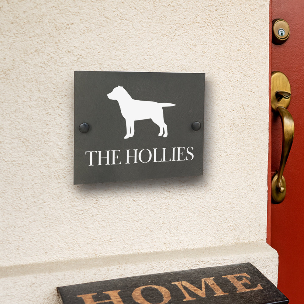 Dog Breed Silhouette Slate House Number or Name Wall Mounted Sign ...