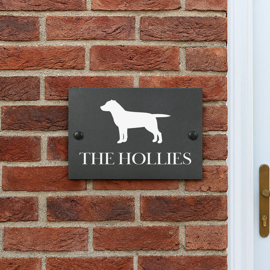 Dog Breed Silhouette Slate House Number or Name Wall Mounted Sign ...