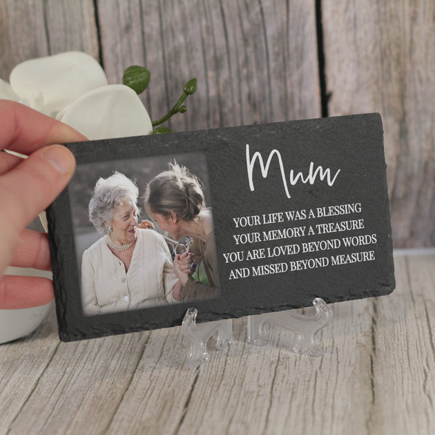 Memorial Photo Slate Plaque on Stand – Love Lumi Ltd